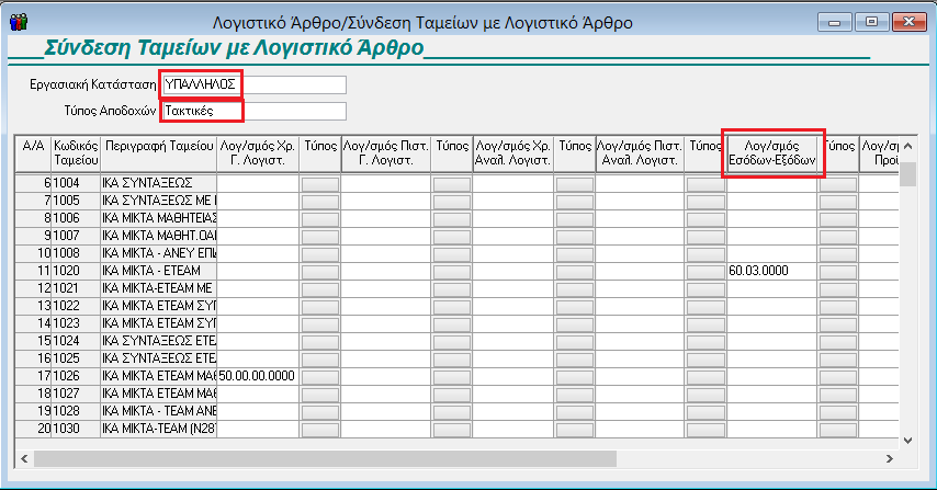 Σύνδεση Λογιστικού Άρθρου με Έσοδα-Έξοδα - Data Communication Μισθοδοσία