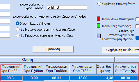 Απολογιστική Δήλωση Ωραρίων και Υπερωριών - Data Communication Μισθοδοσία